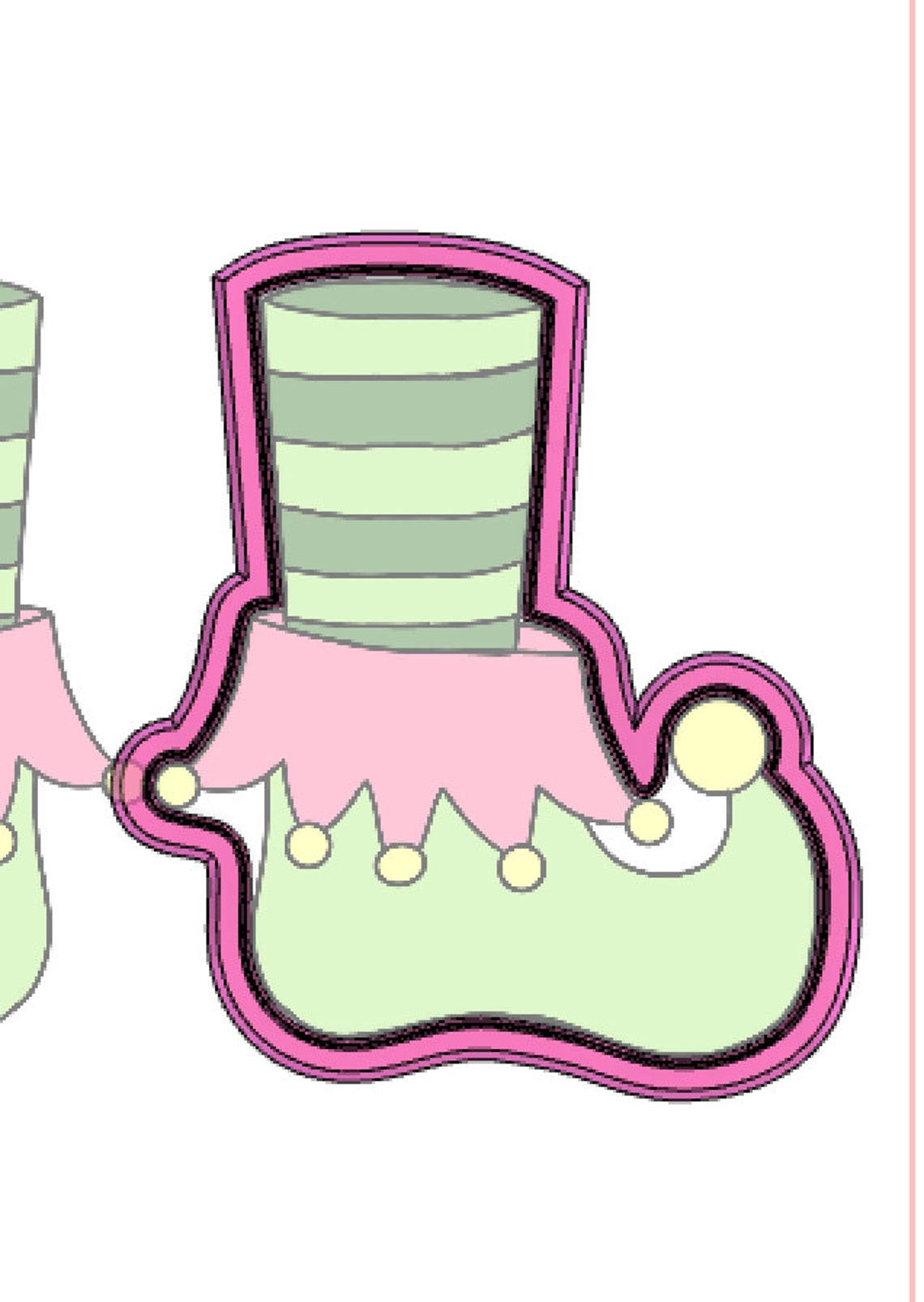 Santas Helper Shoe Elves Shoe Cookie Cutter Fondant - Etsy