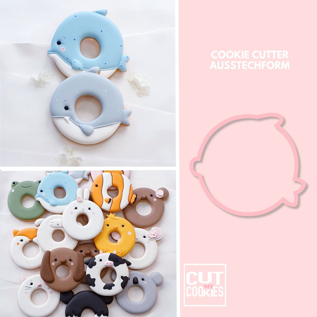 2436 Donut Dolphin, Shark - Cookie Cutter - Cookie Cutter - Fondant ...