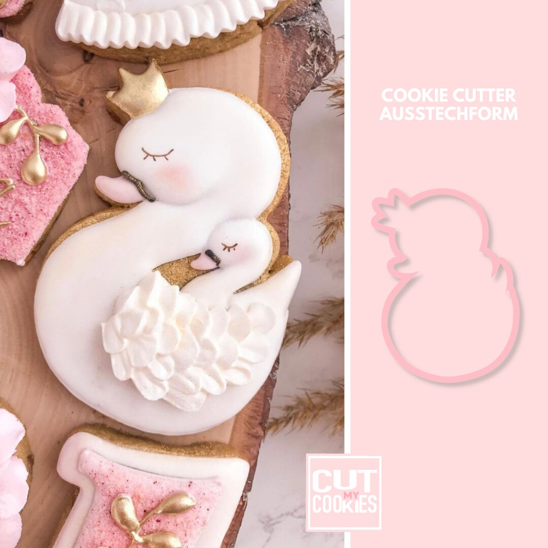 2036 Swan With Baby - Cookie Cutter - Fondant Cutter - Clay Cutter ...