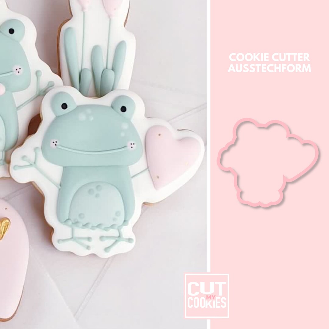 2205 Frog in Love Holding a Heart - Cookie Cutter - Fondant Cutter ...