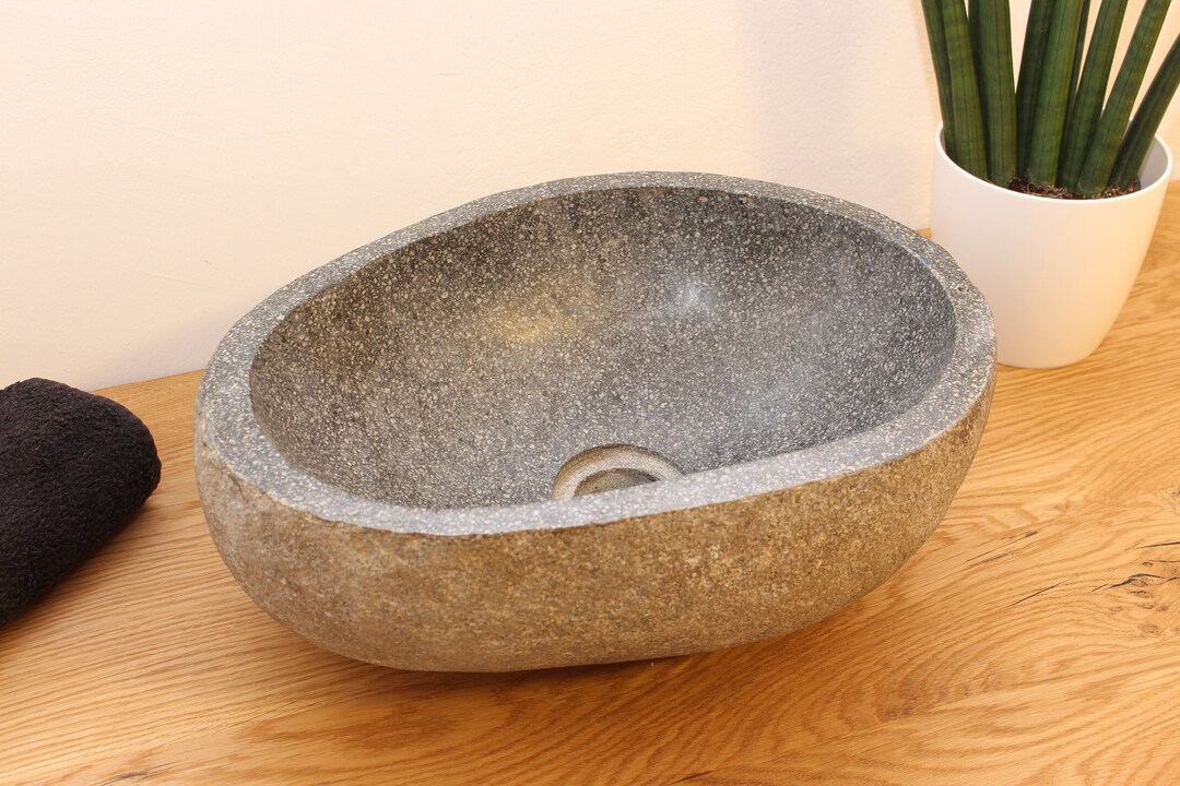Natural Stone Washbasin, Stone Washbasin, Real River Stone, Countertop ...
