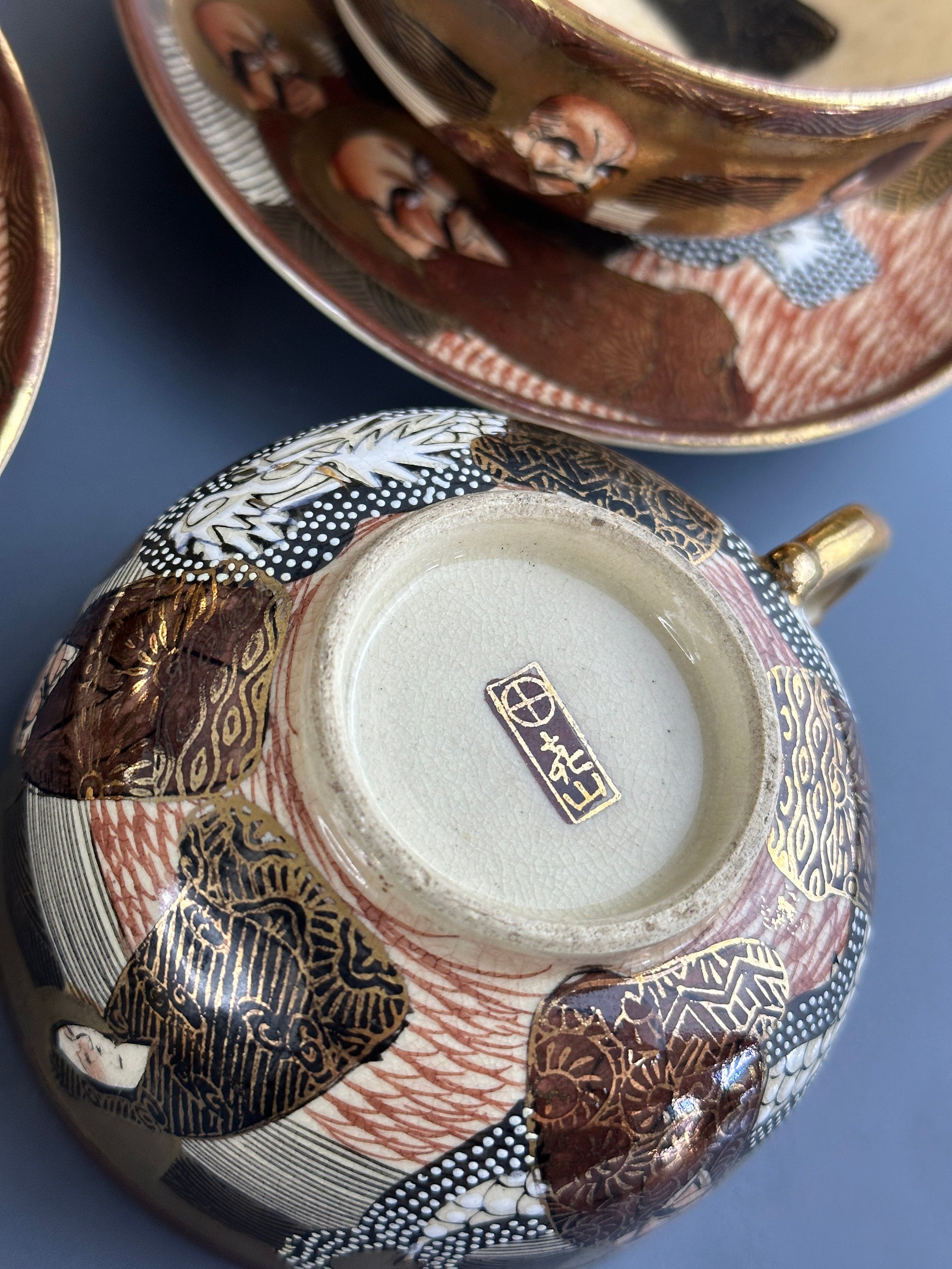 Antique Japanese Meiji Period Hand Painted Shimazu Satsuma Moriage ...