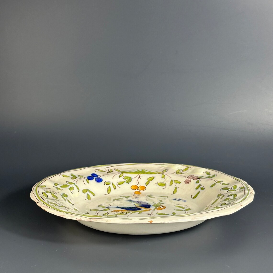 19th, Antique French Moustiers Plates With Birds - Etsy