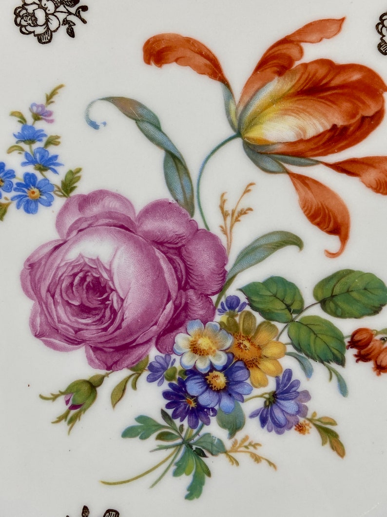 Limoges Porcelain Collection Plate Decor Magic Blue & Flowers. Limoges ...