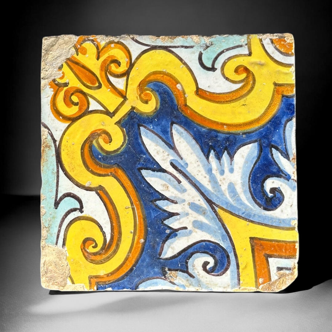 18 Th. Rare Catalan Majolica Tile, Spain - Etsy