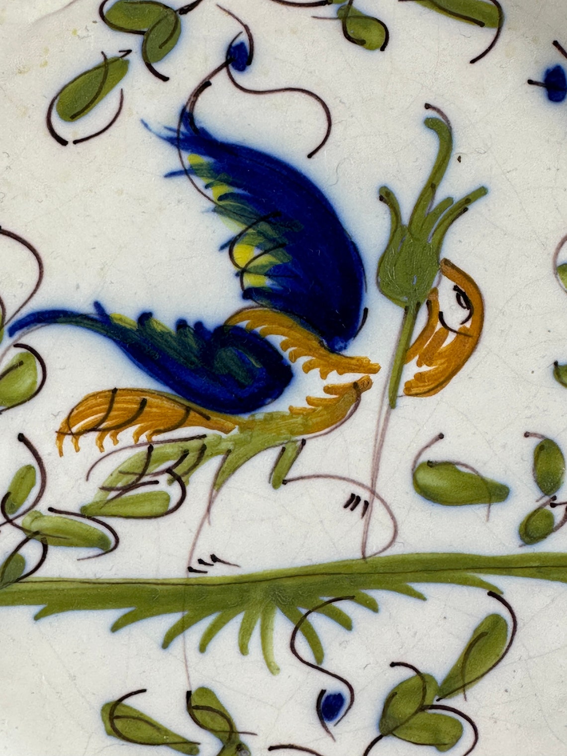 19th, Antique French Moustiers Plates With Birds - Etsy