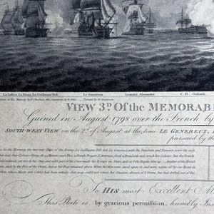 1800s, Engraving. View 3d. of the Memorable Victory of the Nile, Gained ...