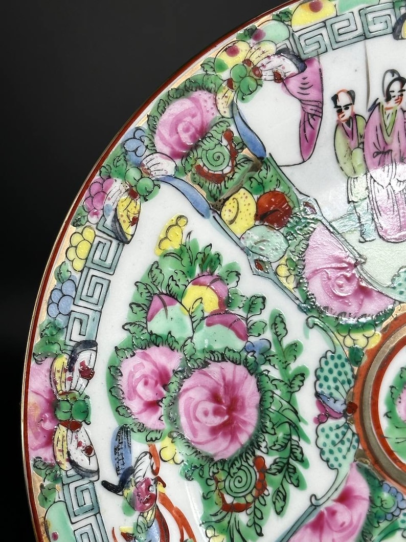 Vintage Chinese Famille Rose Medallion Large Porcelain Plate - Etsy