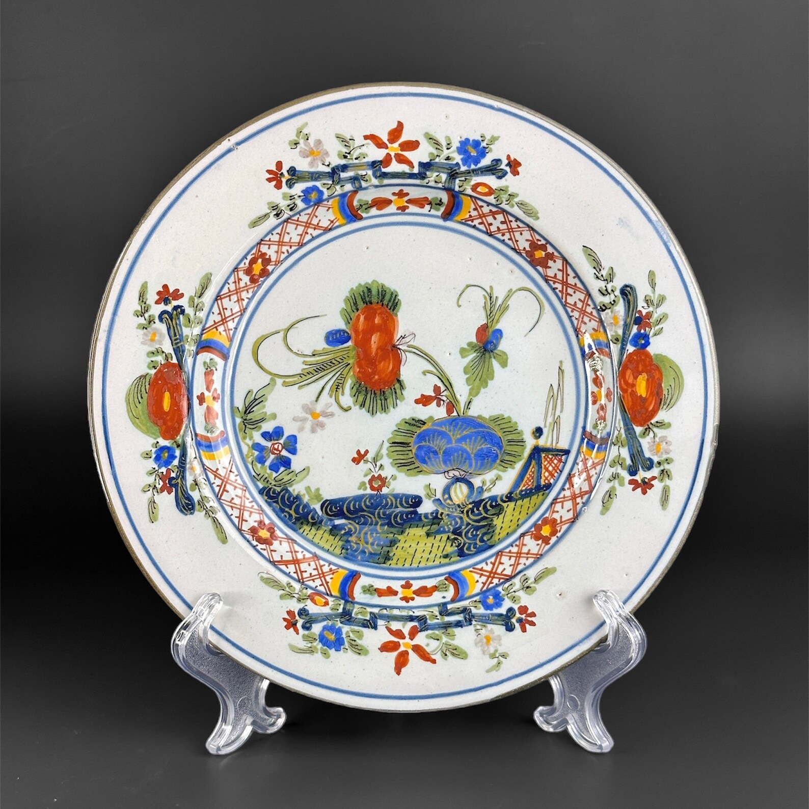 1760-1800, Italian Faenza Soup Plate, Ferniani Factory, Decorated in ...