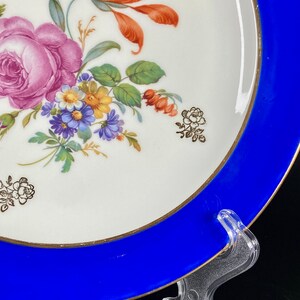 Limoges Porcelain Collection Plate Decor Magic Blue & Flowers. Limoges ...