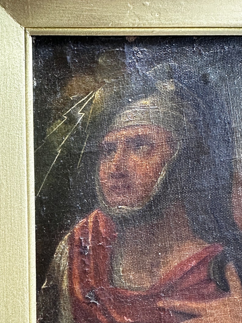 17-18th Century, Longinus. Painting, Oil on Canvas (wood) 12x16cm ...