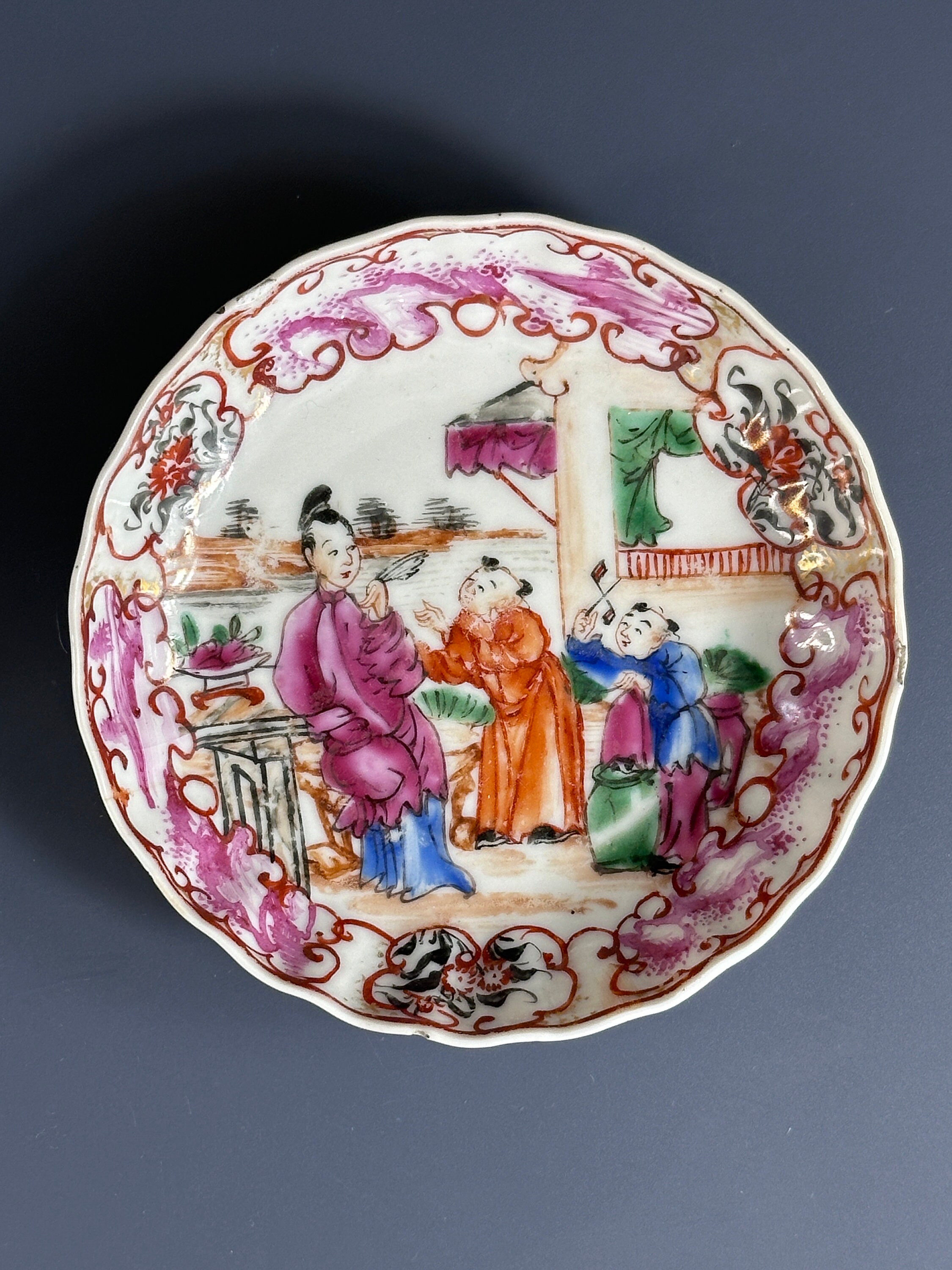 18th Ct. Rare Antique Chinese Famille Rose Canton Porcelain Tea Bowl ...