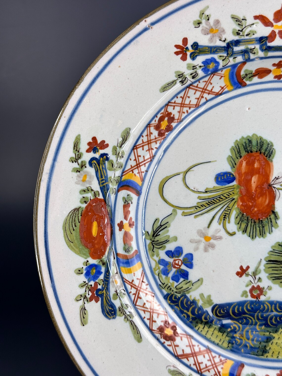 1760-1800, Italian Faenza Soup Plate, Ferniani Factory, Decorated in ...