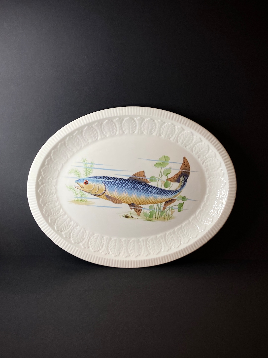 Vintage Serving Dish With Fish Decoration. Pontesa, Royal China, Made ...