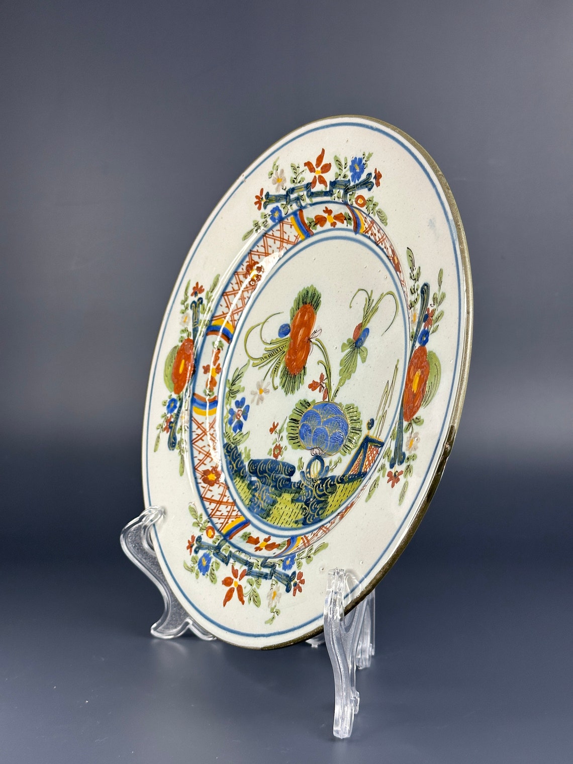 1760-1800, Italian Faenza Soup Plate, Ferniani Factory, Decorated in ...