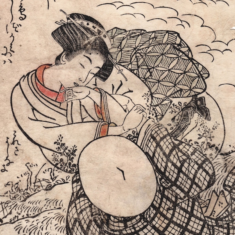 18th C. Original Japanese Woodblock Print - Isoda Koryusai 礒田湖龍斎 (1735 ...