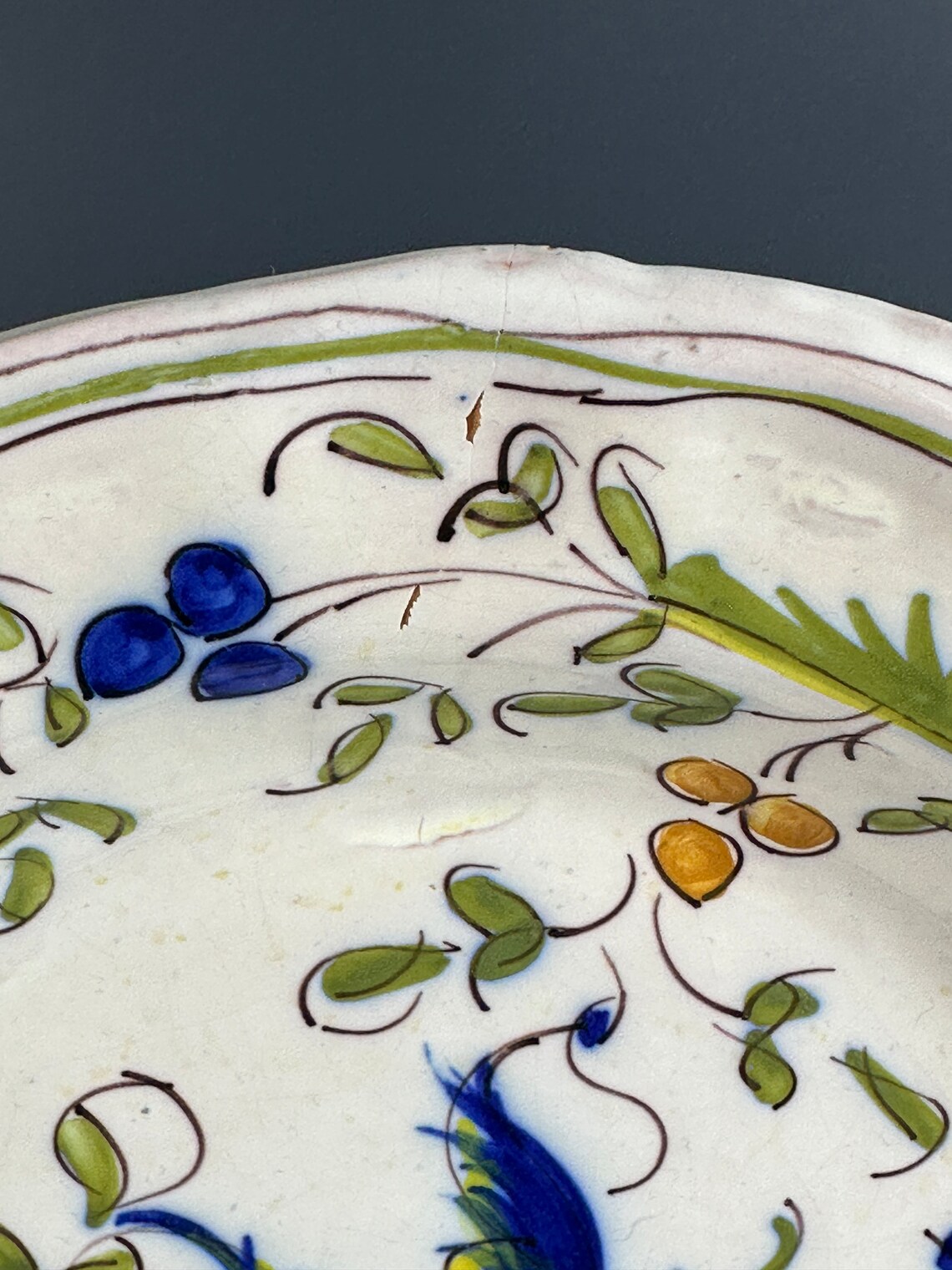 19th, Antique French Moustiers Plates With Birds - Etsy