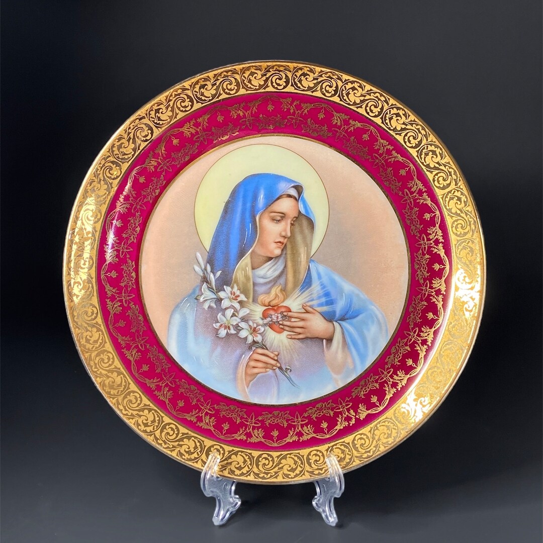 Madonna in Blue - Blessed Virgin Mary, Vintage Limoges French Plate. - Etsy