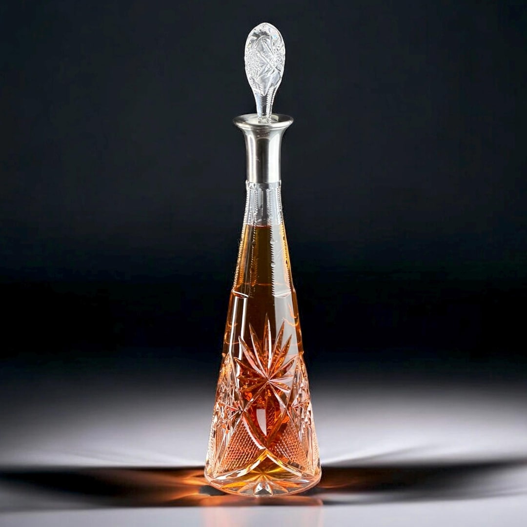 1970s–1980s Valenti Spain Cut Crystal Decanter With Silver Collar, 38cm ...
