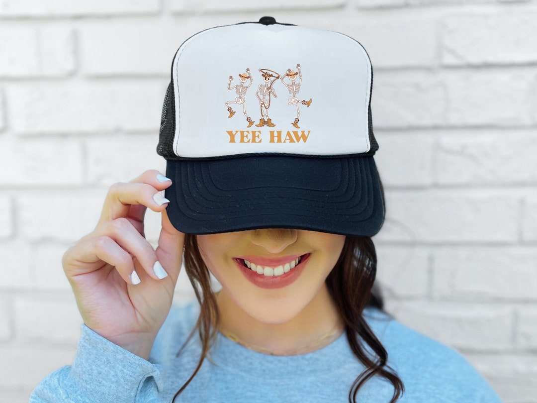 Skeleton Trucker Hat // Cute Skull Hat // Yee-haw Skeleton - Etsy