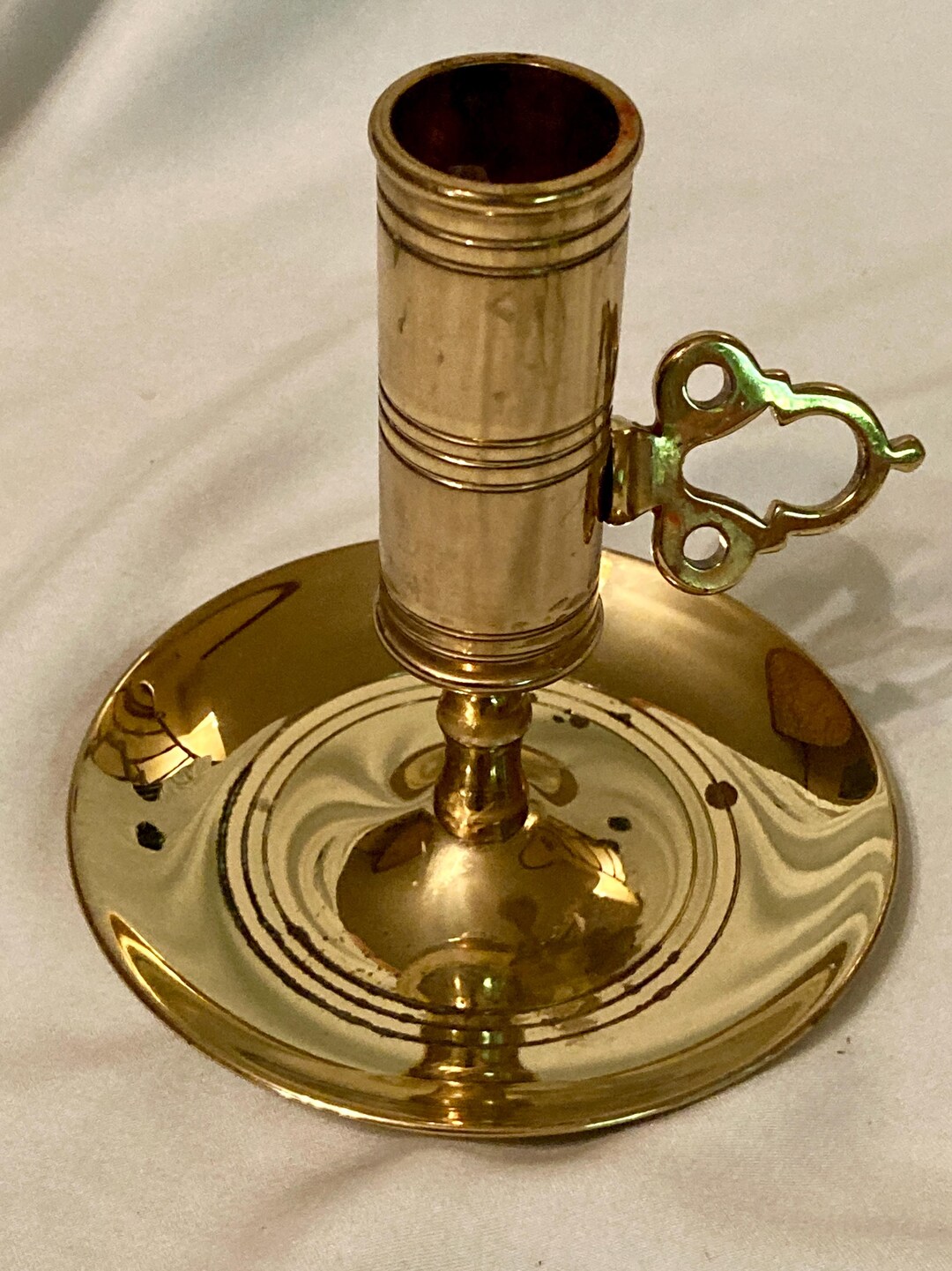 SOLID BRASS CANDLESTICK 4 1/2 Tall with Turn Key Clasp - Etsy