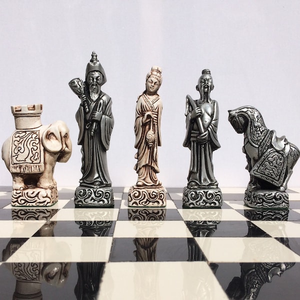 Antique Chinese Chess Set - Etsy