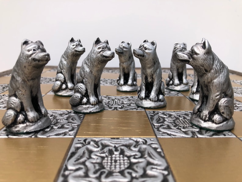 Peter Pan Chess Set - Neverland Chess Set - Aged Gold and Silver ...