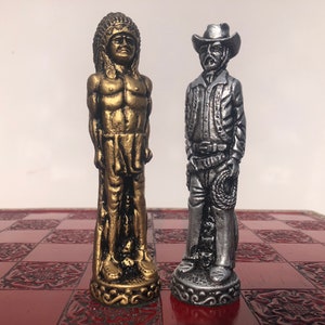 Wild West Chess Set - Large Detailed Western Themed Chess Set - Antique ...