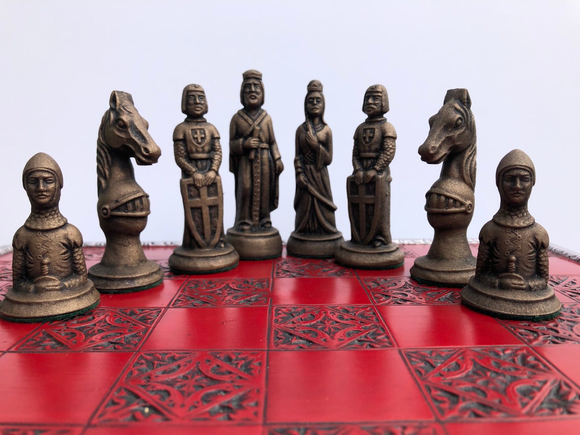 Chess Set Medieval Themed Chess Set Chess Set in Bronze - Etsy UK