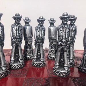 Wild West Chess Set - Large Detailed Western Themed Chess Set - Antique ...