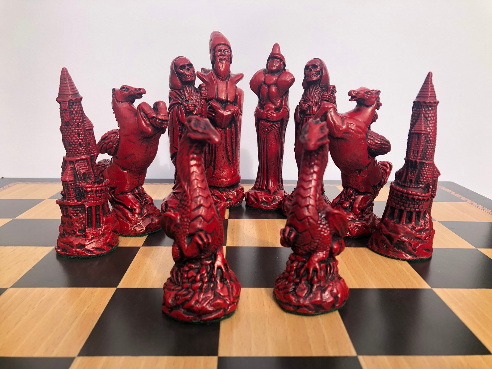 Dragons and Wizards Chess Set - Fantasy Chess Set - Made to Order ...
