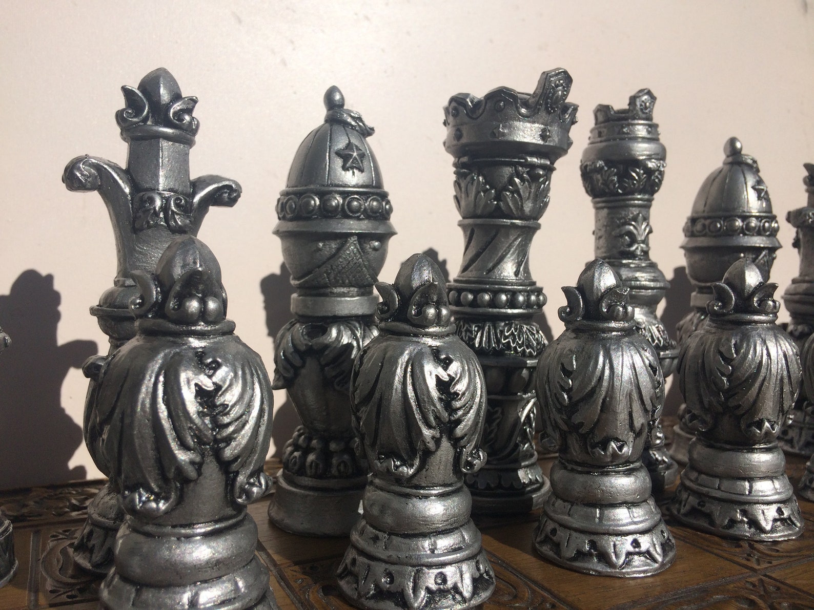 Staunton Chess Set Large Ornate Chess Pieces Antique | Etsy