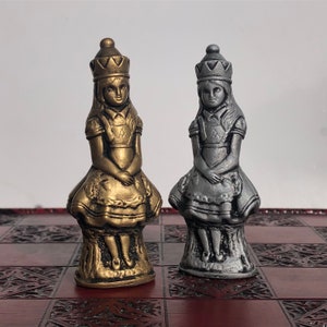 Chess Set - Alice in Wonderland Chess Pieces - Made to Order - Handmade ...