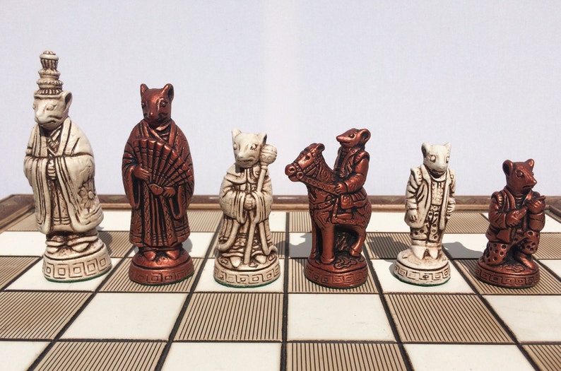 Animal Chess Set Chinese Mice Chess Set Antique White and - Etsy