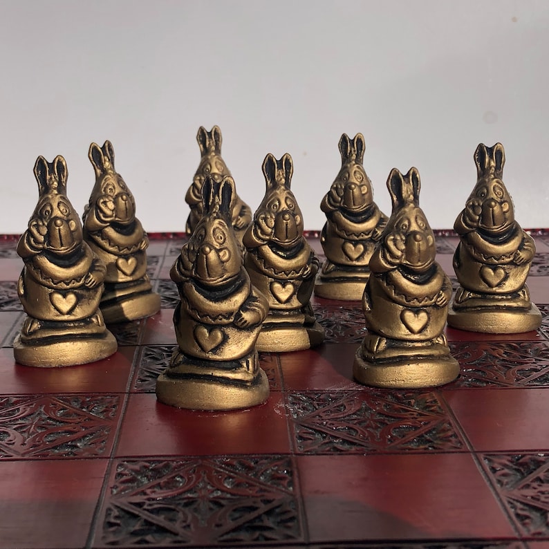Chess Set - Alice in Wonderland Chess Pieces - Made to Order - Handmade ...