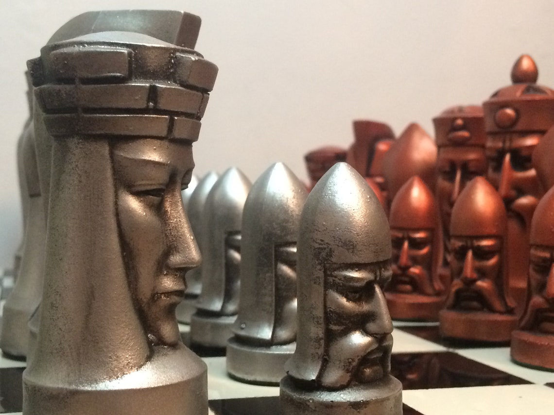 Gothic Chess Set - Chess Pieces - Peter Ganine Chess Set - Metallic ...