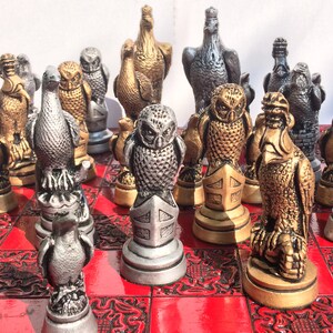 Bird Chess Set - Large Highly Detailed Iconic Chess Set - Metallic ...