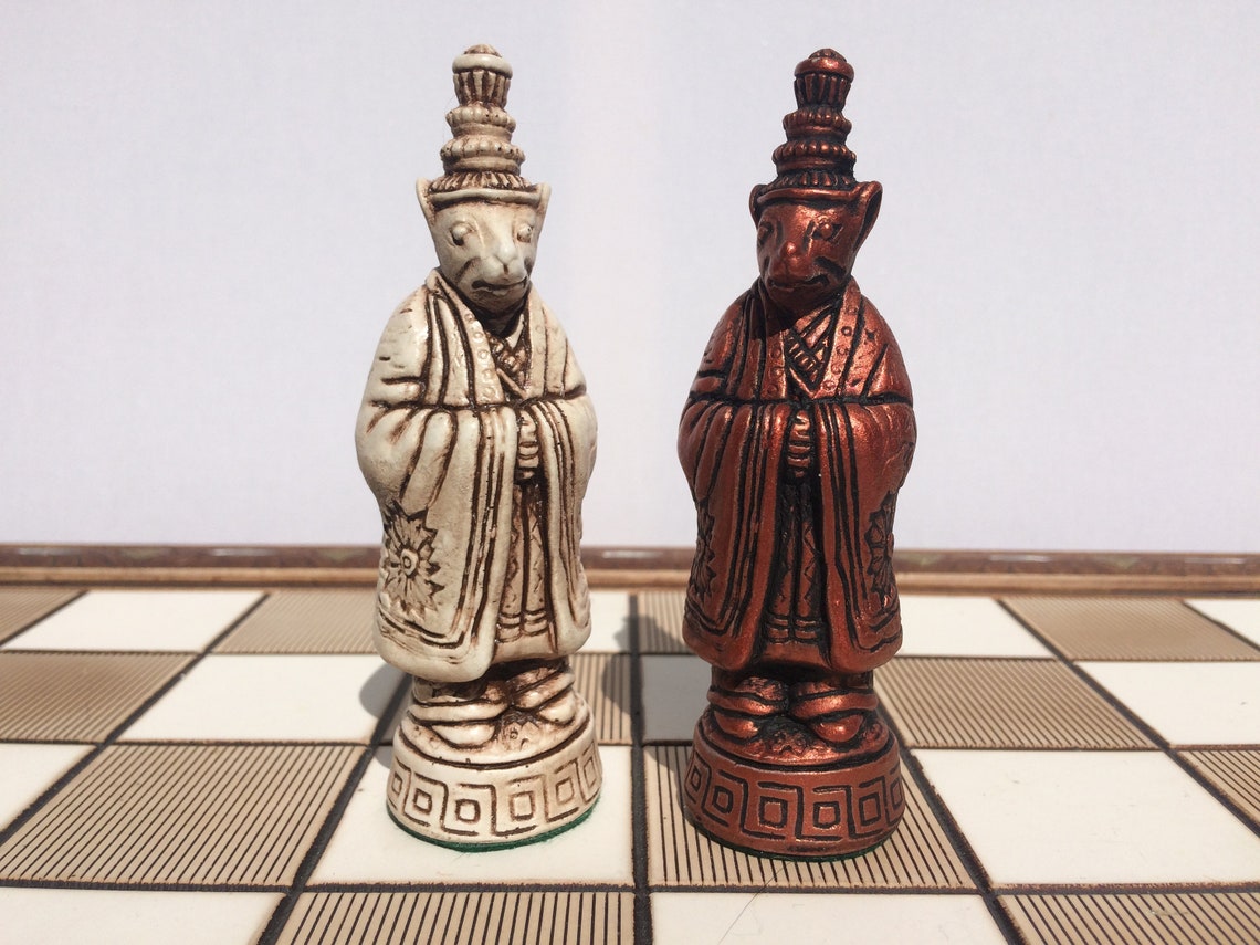 Animal Chess Set Chinese Mice Chess Set Antique White and - Etsy