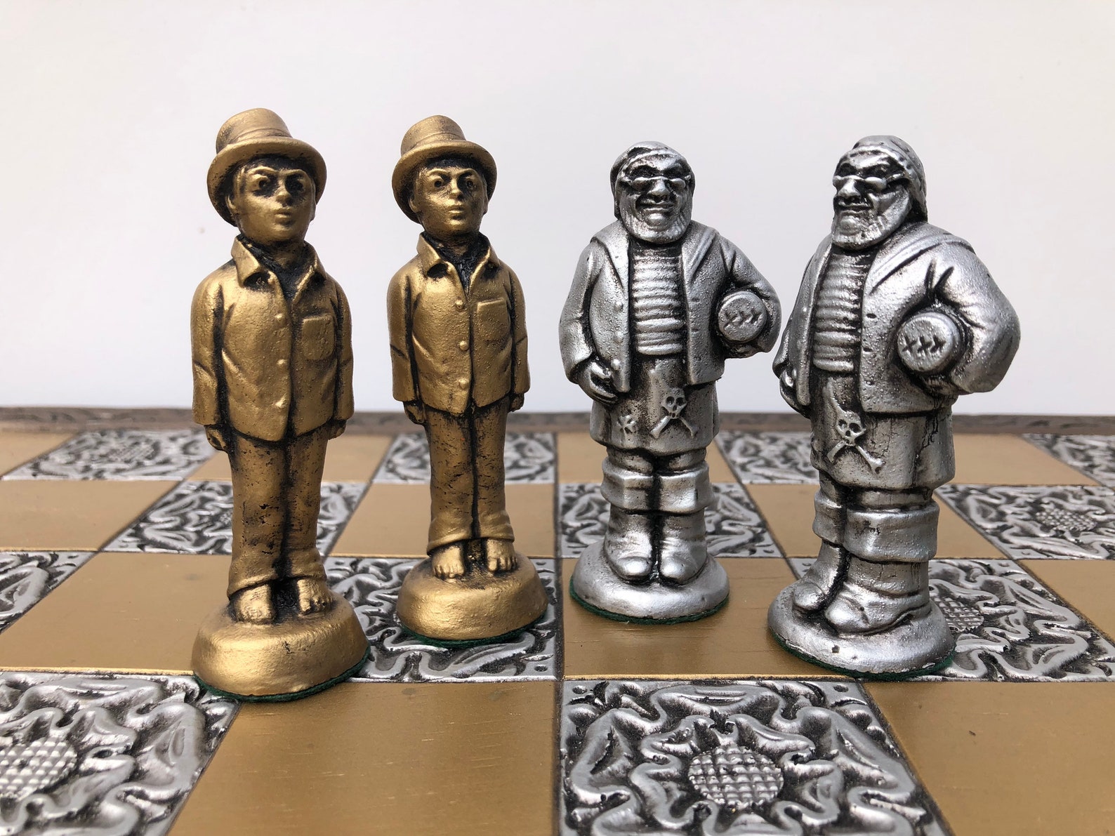 Peter Pan Chess Set - Neverland Chess Set - Aged Gold and Silver ...