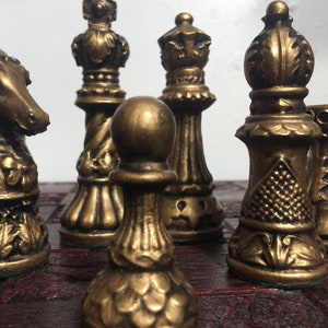 Baroque Themed Staunton Chess Set - Cold Cast Reconstructed Stone Chess ...