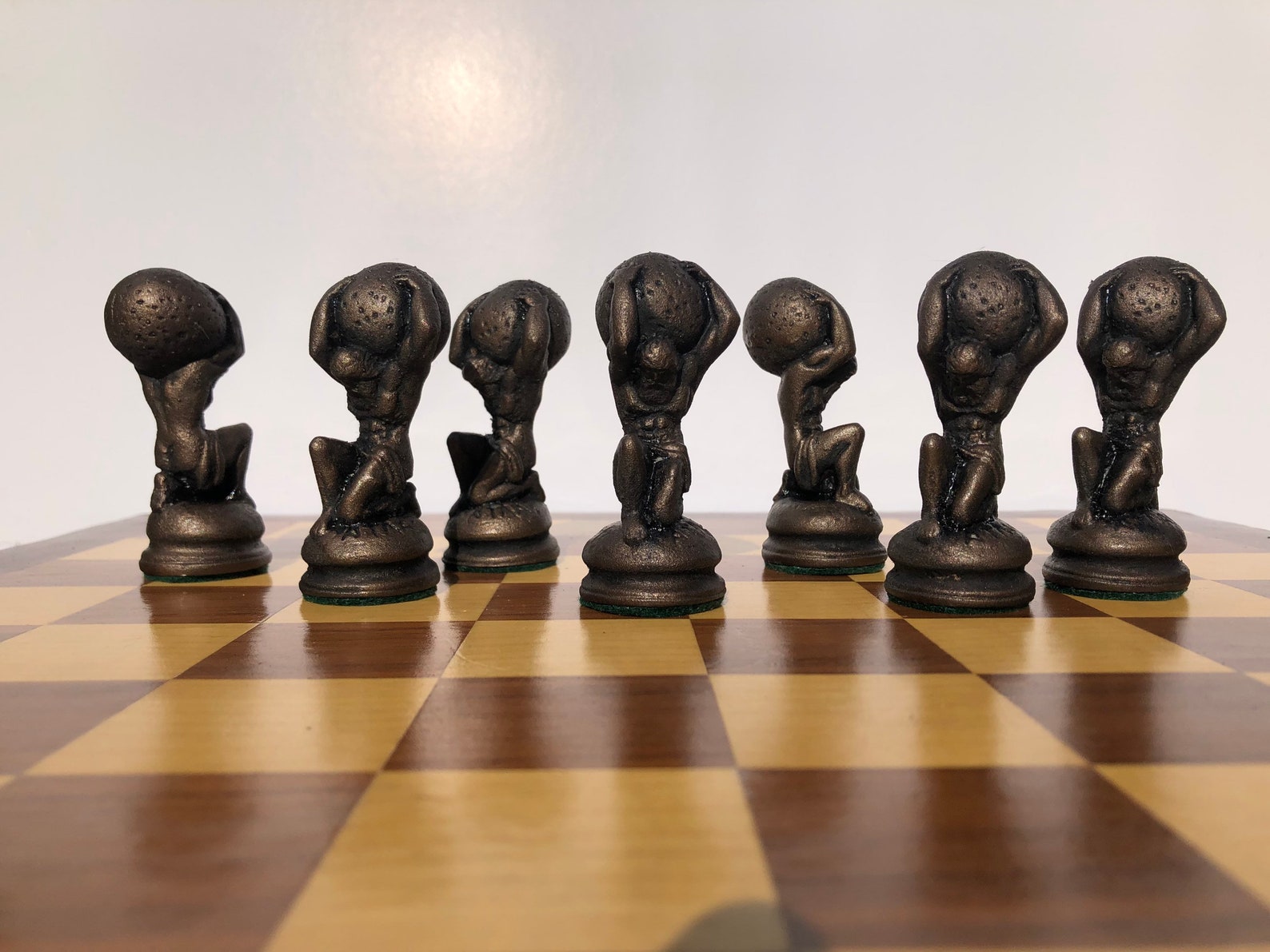 Greek Gods Chess Set Handmade Ancient Greece Chess Set Aged Bronze and ...