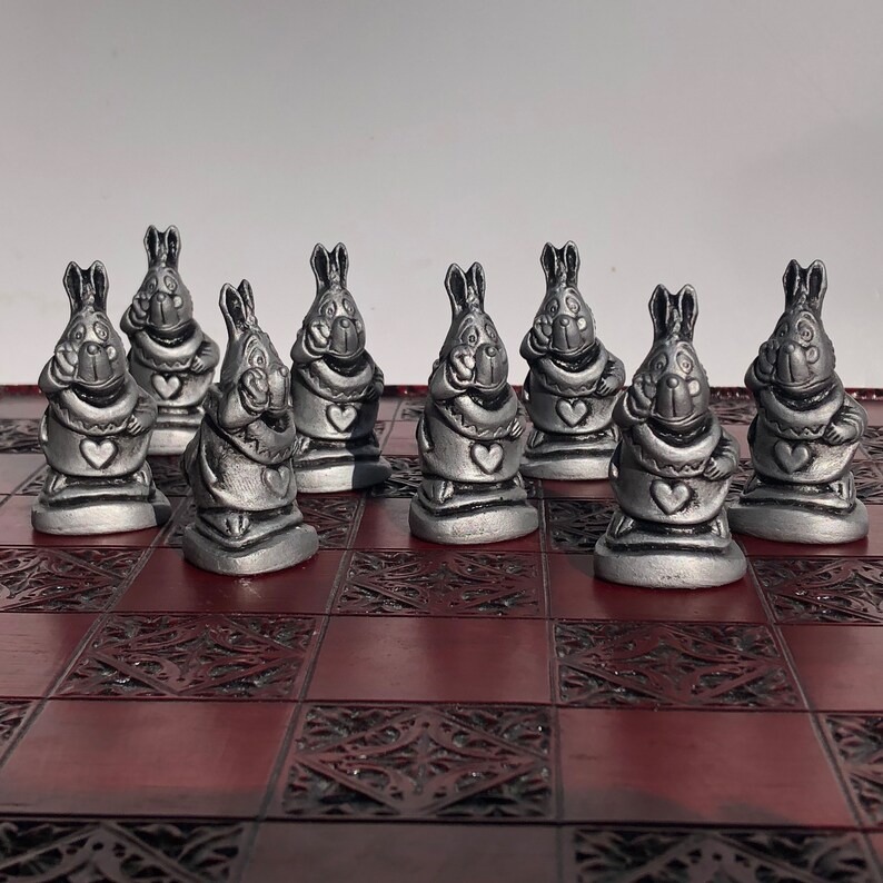 Chess Set - Alice in Wonderland Chess Pieces - Made to Order - Handmade ...