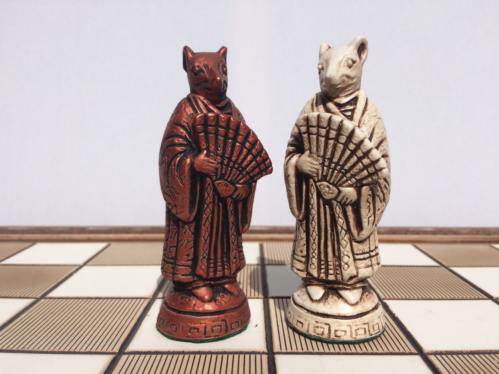 Animal Chess Set Chinese Mice Chess Set Antique White and - Etsy
