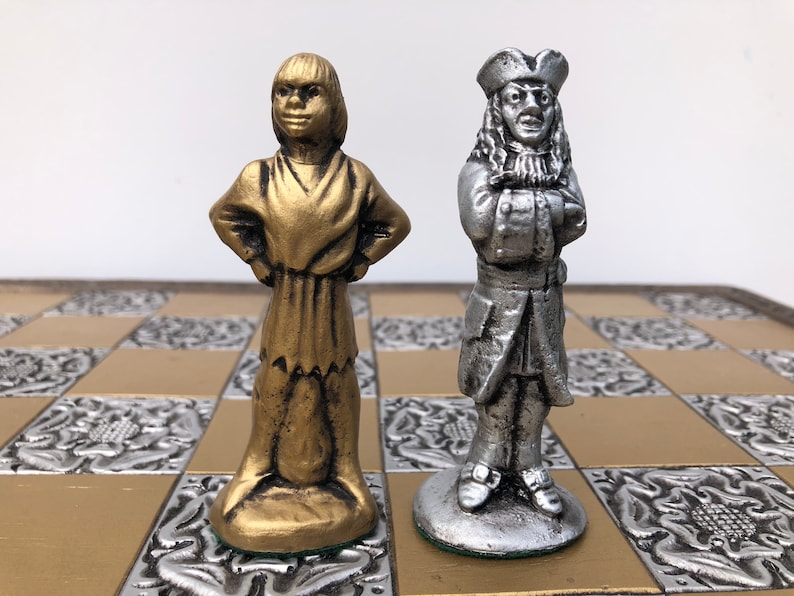 Peter Pan Chess Set Neverland Chess Set Aged Gold and - Etsy