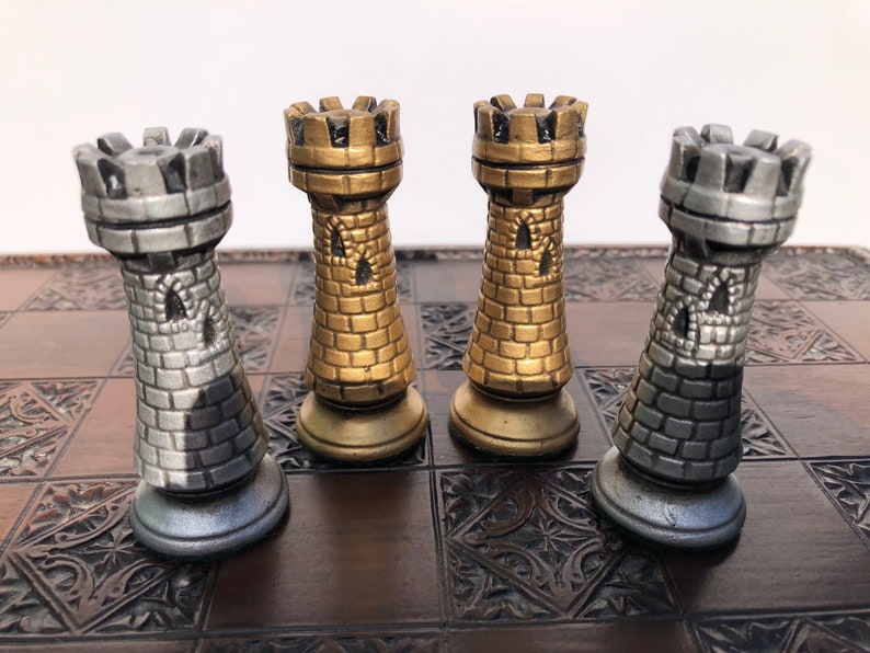 Chess Set - Gothic Heads Chess Pieces - Made to Order - Medieval Theme ...
