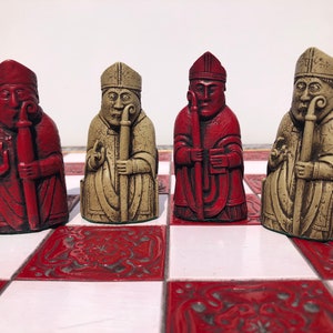 Lewis Chessmen - Extra Large Isle of Lewis Chess Set - Aged Bone ...