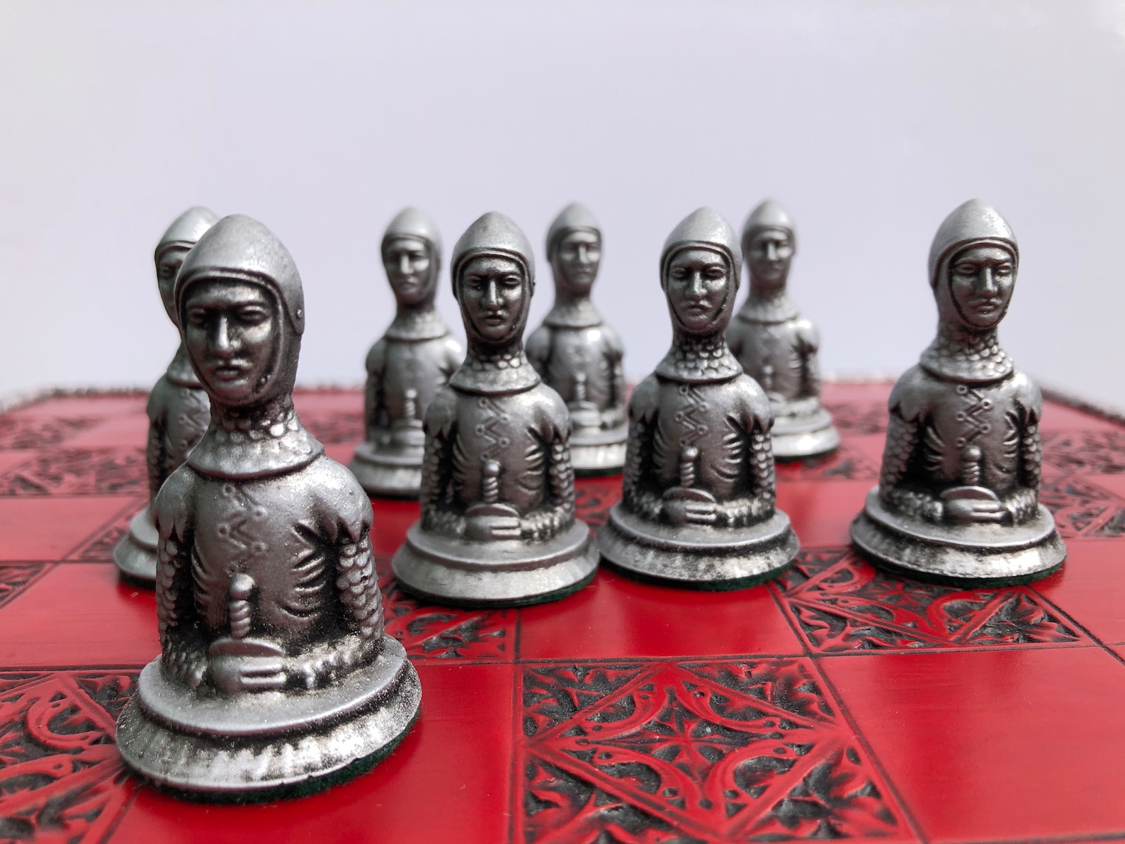 Chess Set - Medieval Themed Chess Set - Chess Set in Bronze and Silver ...