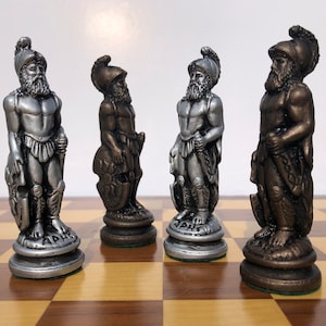 Greek Gods Chess Set Handmade Ancient Greece Chess Set Aged Bronze and ...
