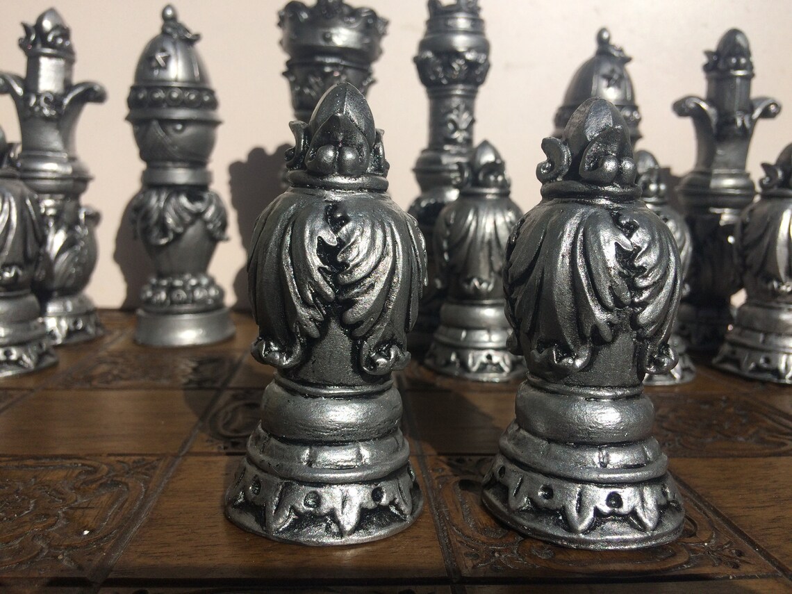 Staunton Chess Set Large Ornate Chess Pieces Antique | Etsy