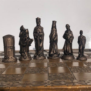Large Chess Set - King Arthur Chess Pieces - Made to Order - Handmade ...